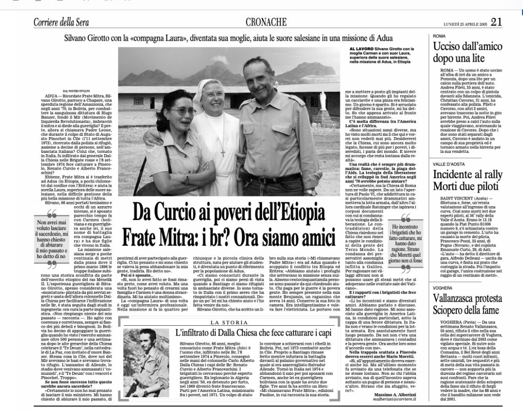 Silvano Girotto con la «compagna Laura», diventata sua moglie, aiuta le ...